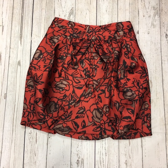 Eva Franco | Skirts | Eva Franco Orange And Black Ruff Mini Skirt Size ...